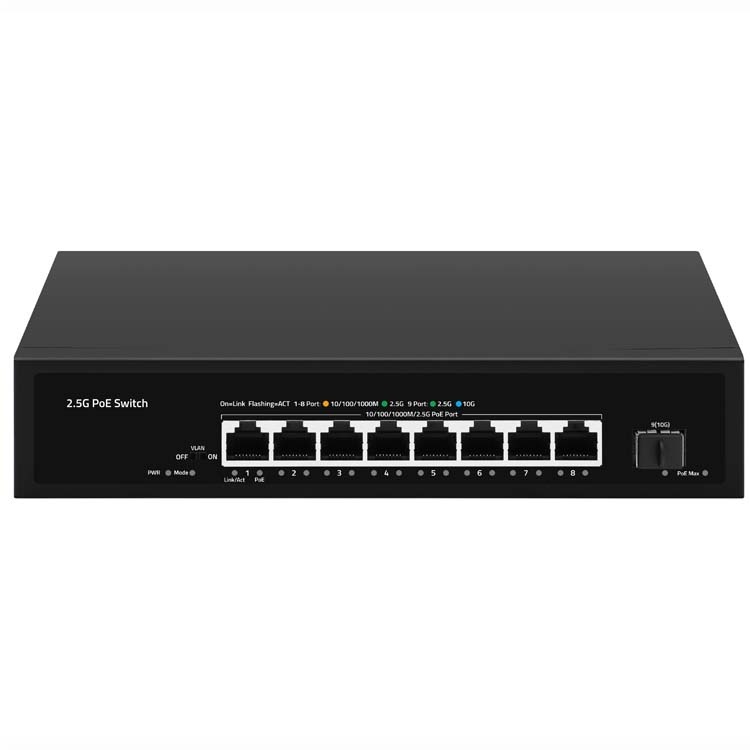9 Port 10 Gigabit Uplink 2.5G Ethernet POE Switch